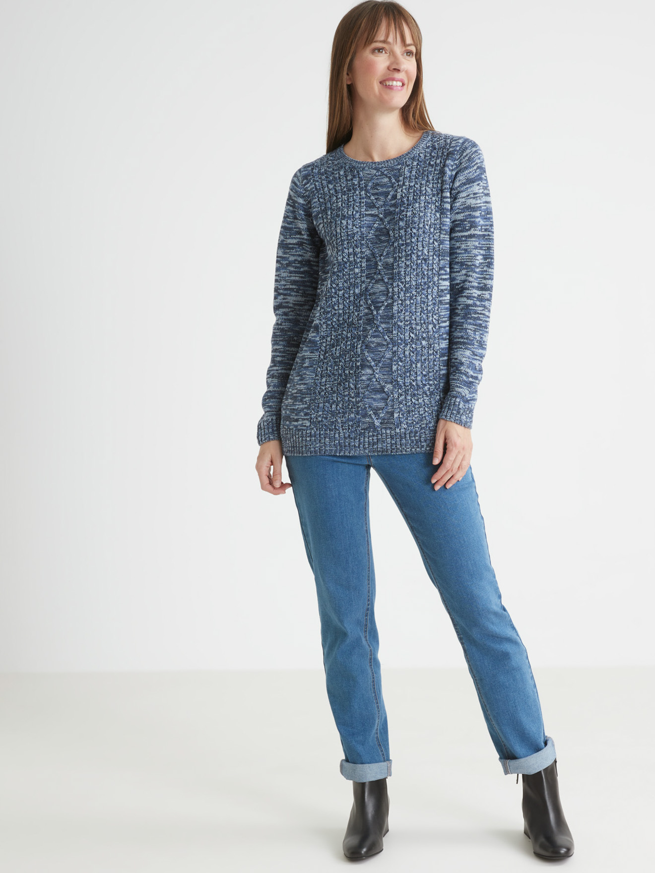 Pull torsadé encolure ronde - Daxon - Femme | Daxon