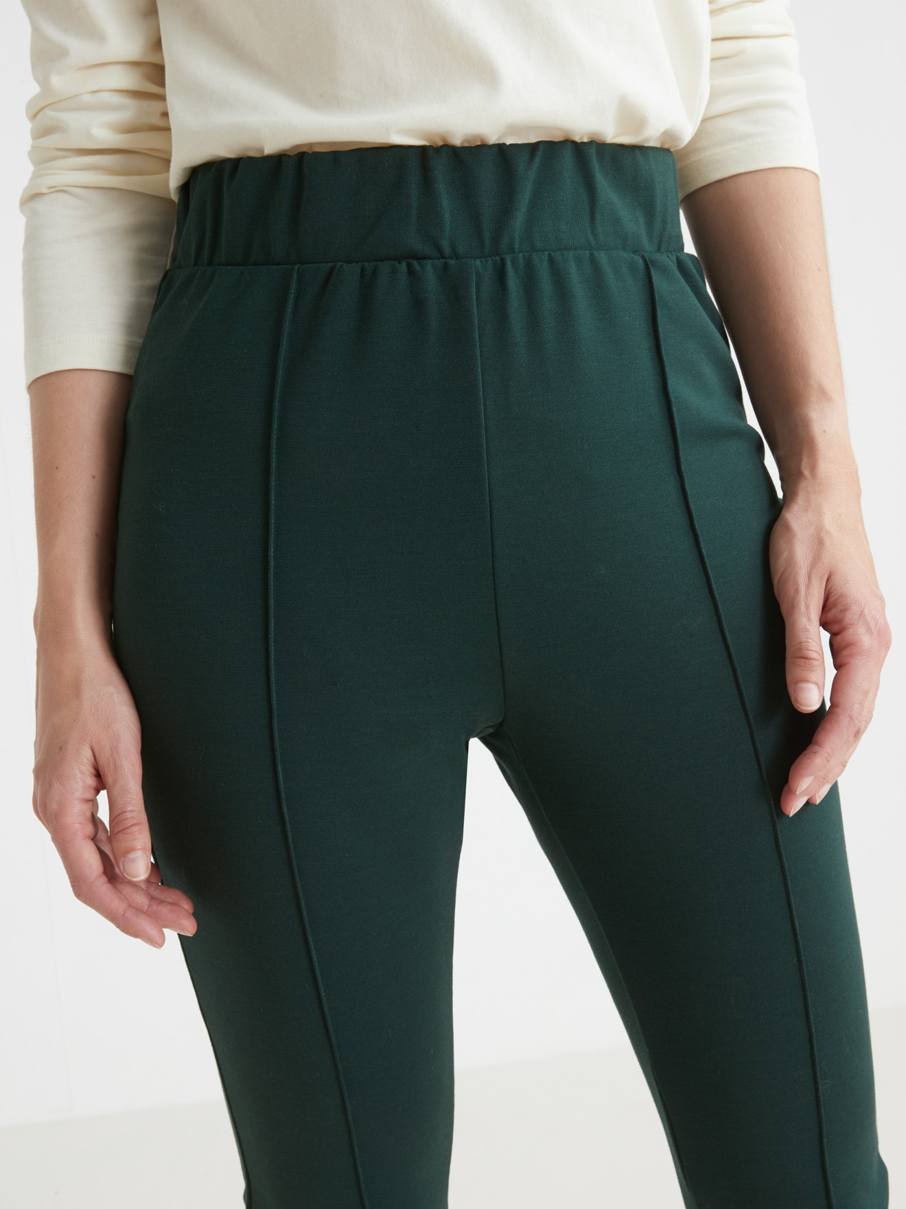 Pantalon droit élastiqué maille milano - Daxon - Femme | Daxon