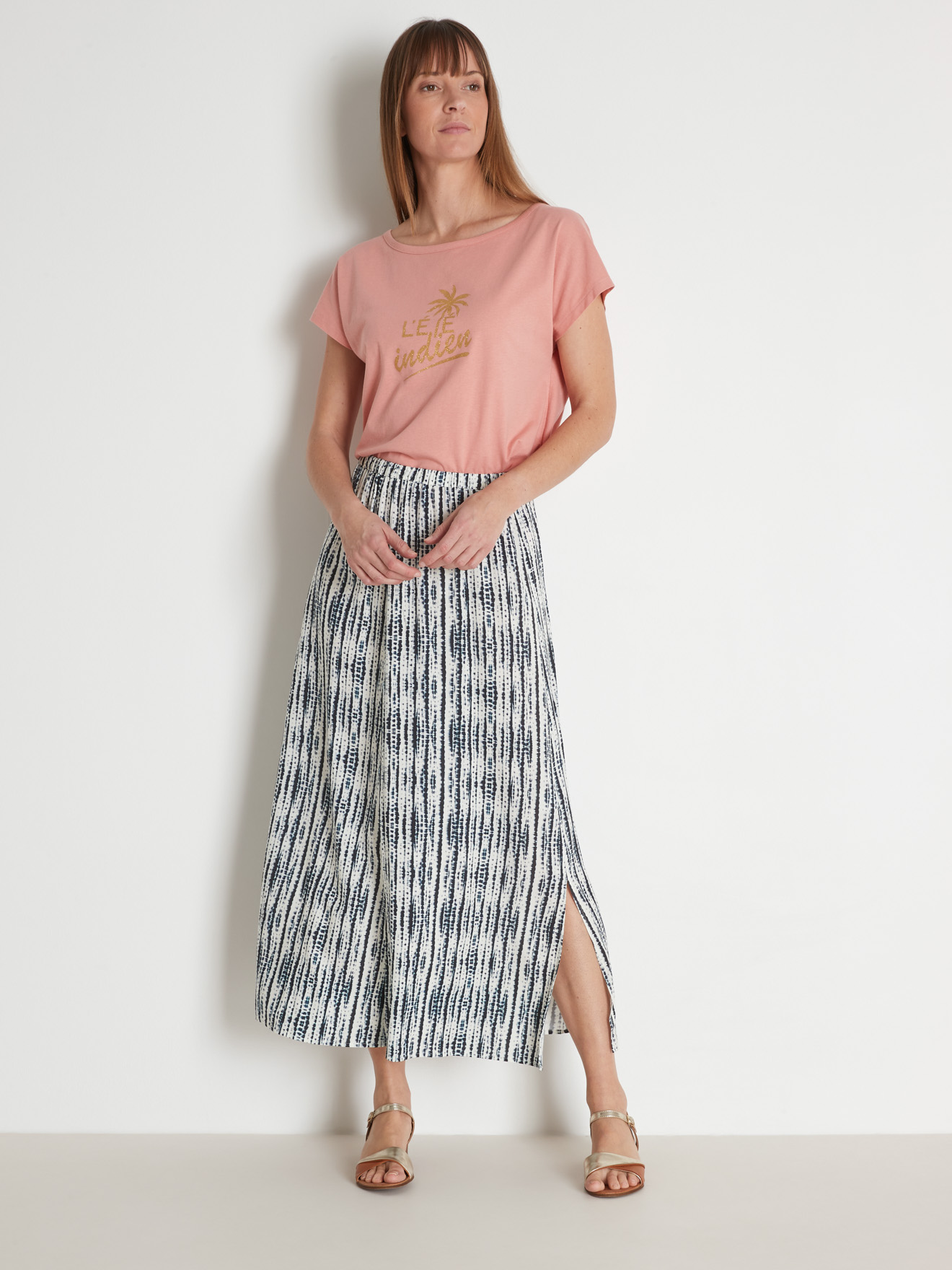 Jupe longue élastiquée "tie and dye" - Daxon - Femme | Daxon