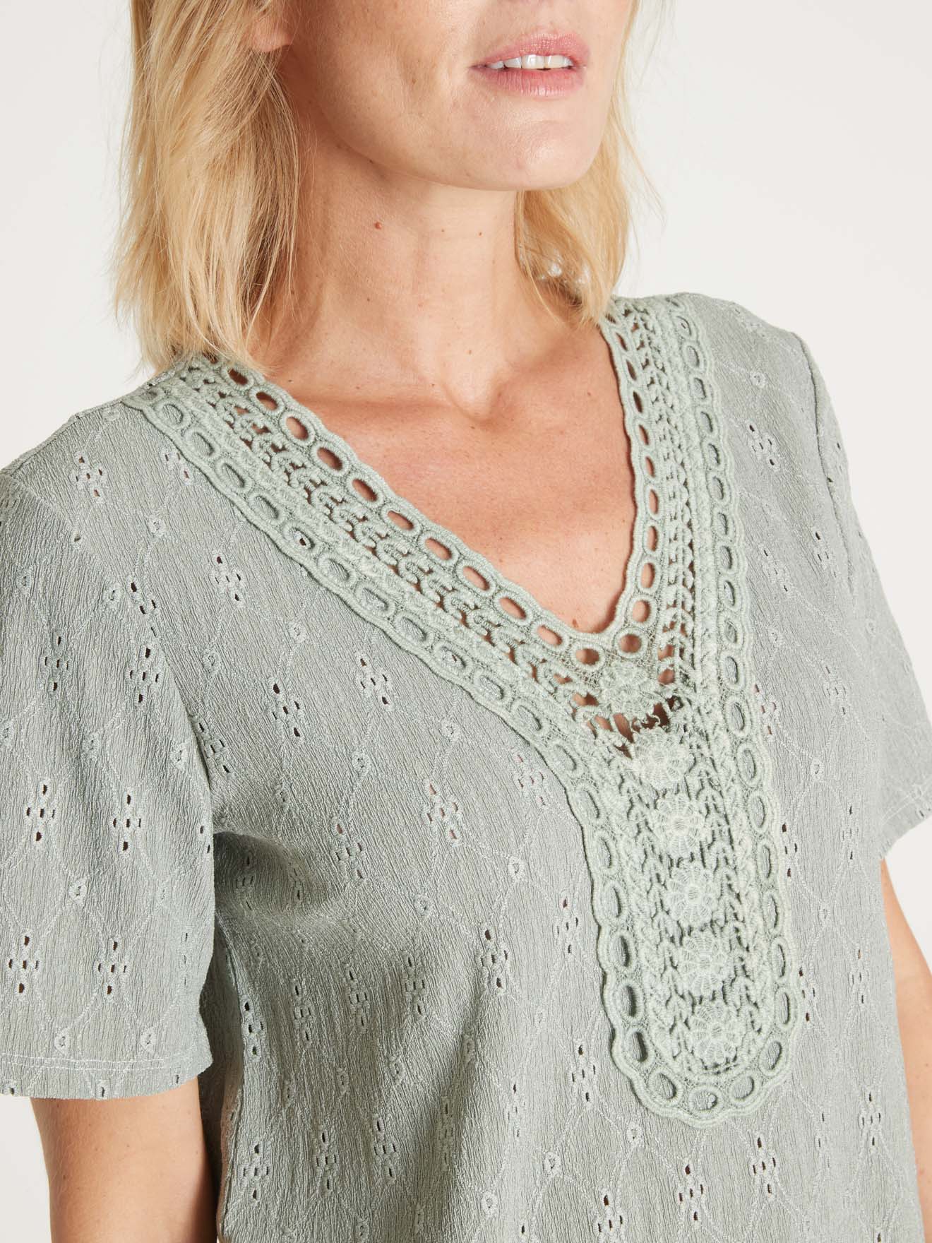 Tee-shirt avec macramé - Daxon - Femme | Daxon