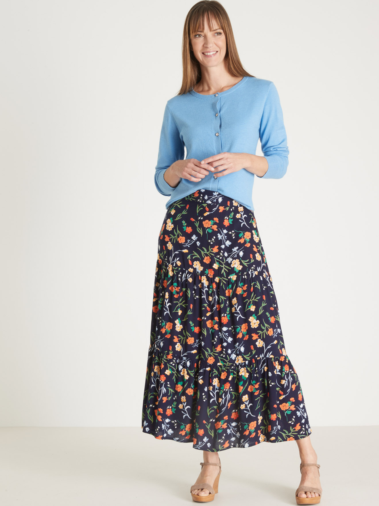 Jupe élastiquée ample à volants - Daxon - Femme | Daxon